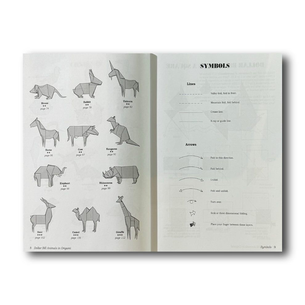 Dollar Bill Animals in Origami – Taro's Origami Studio Store