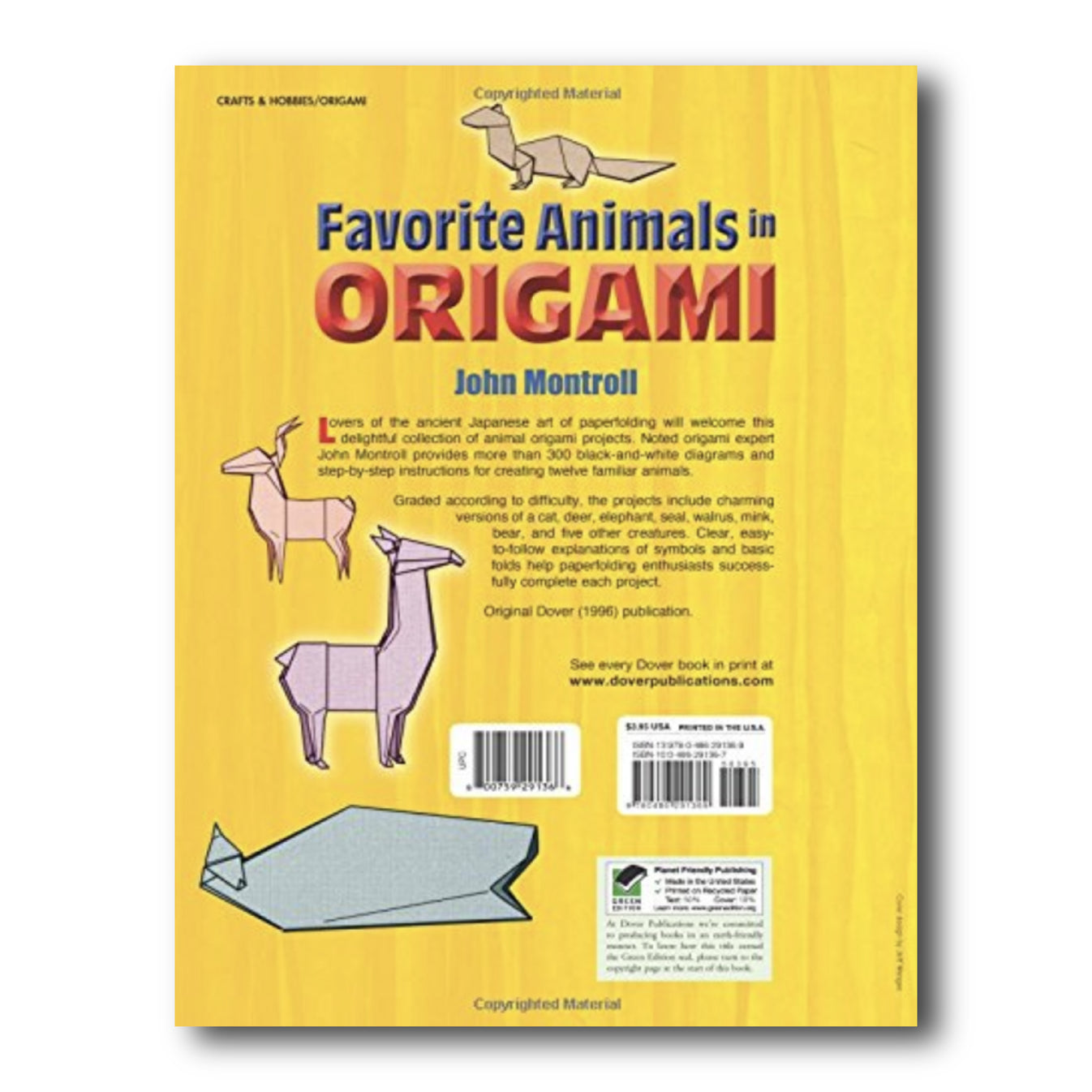 Favorite Animals in Origami: Step-By-Step Instructions for 12 Models ...